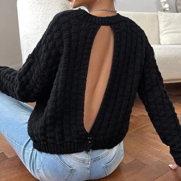 Sweaters | Cozy Sexy Open Back Knit Sweater Top | Poshmark